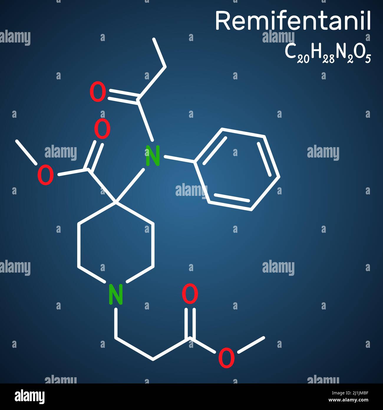 Remifentanil molecule. It is opioid analgesic used in anesthesia ...
