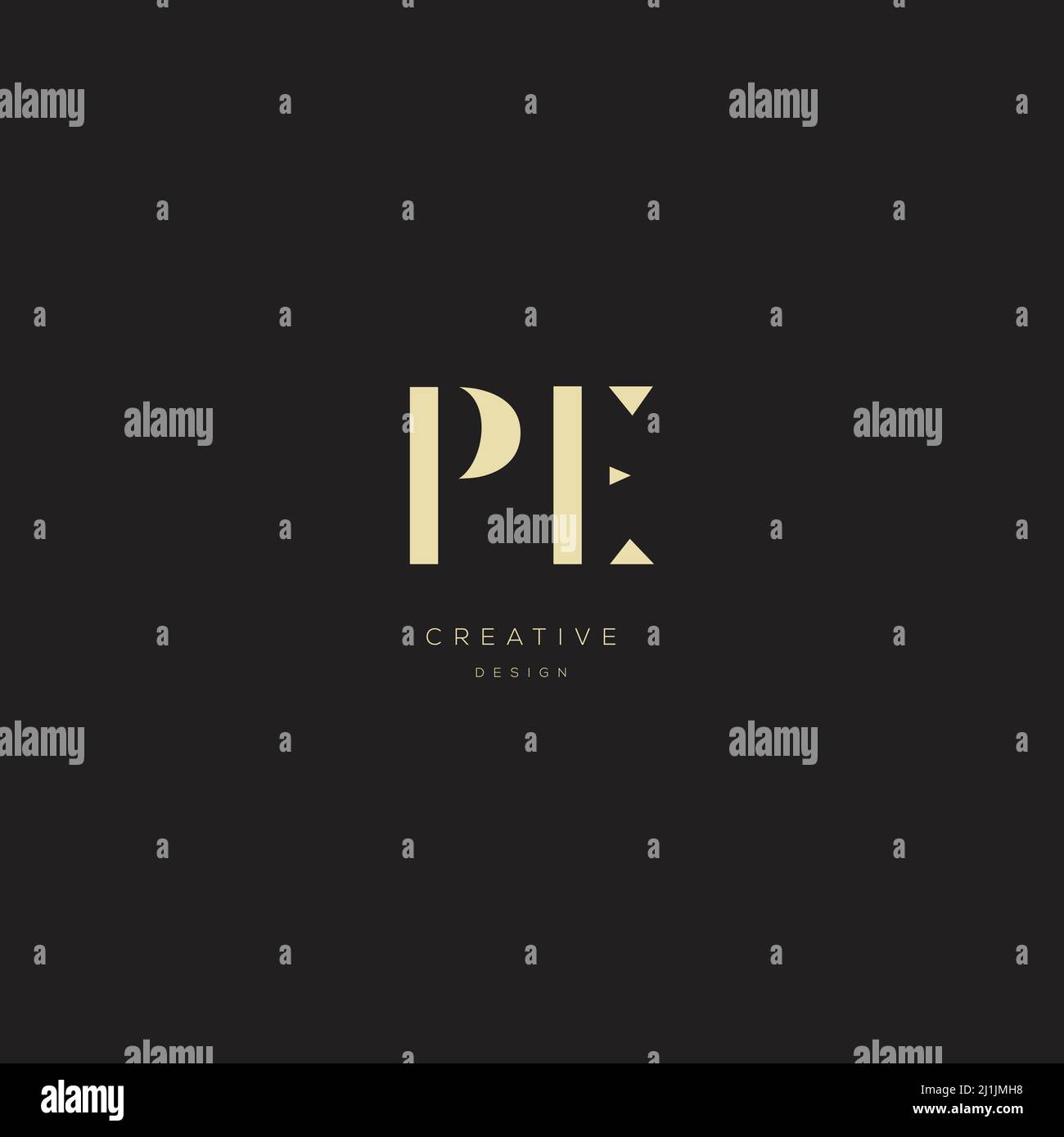 PE letters Initial icons monogram vector inspiration logo design Stock ...