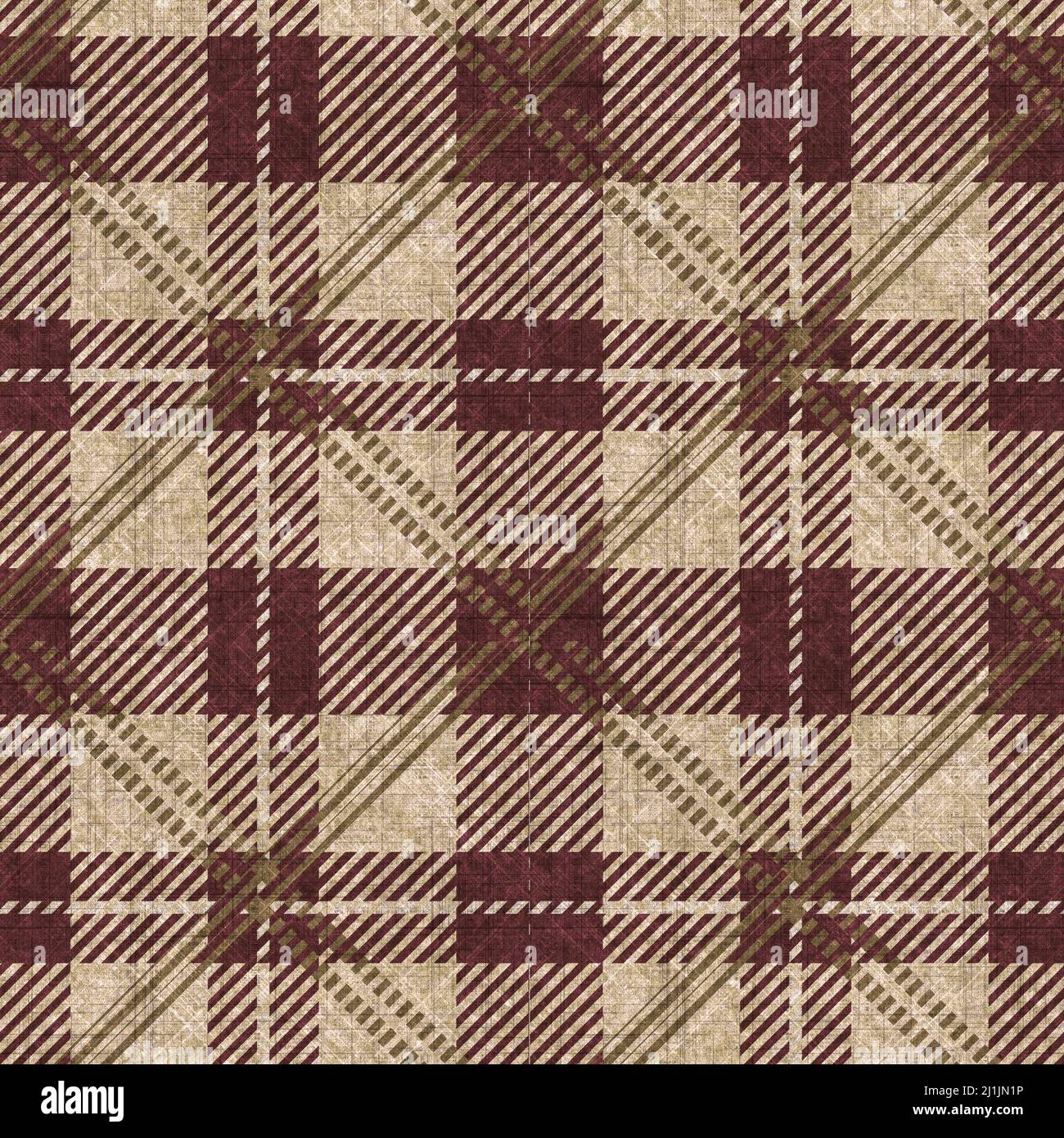 Sepia brown neutral woven plaid texture background. Seamless old worn ...