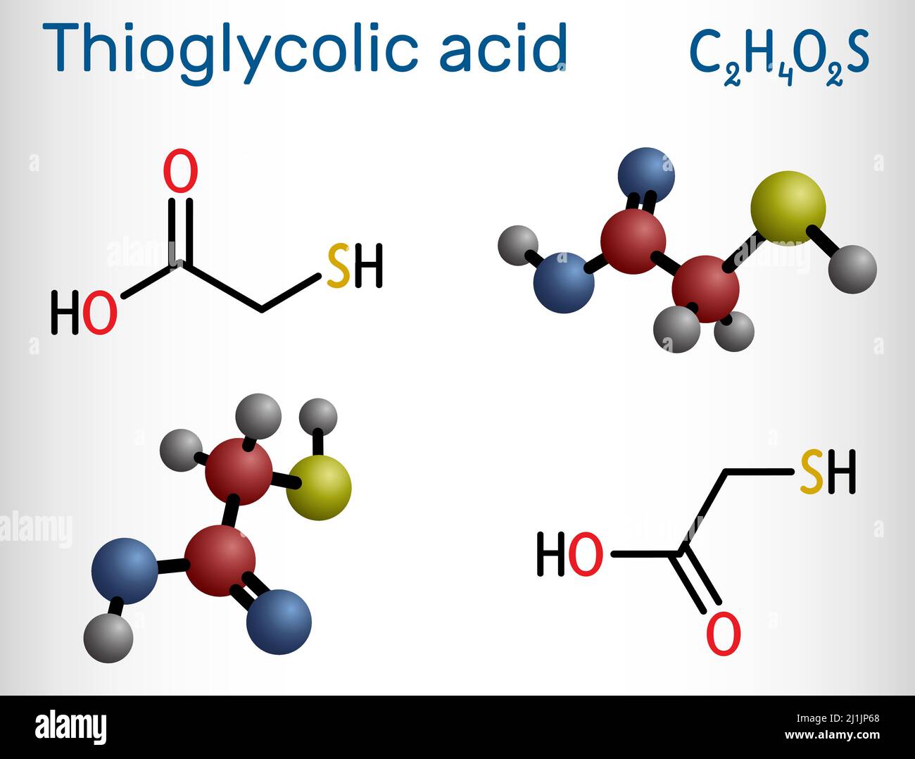 Thioglycolic acid molecule Stock Vector Images - Alamy
