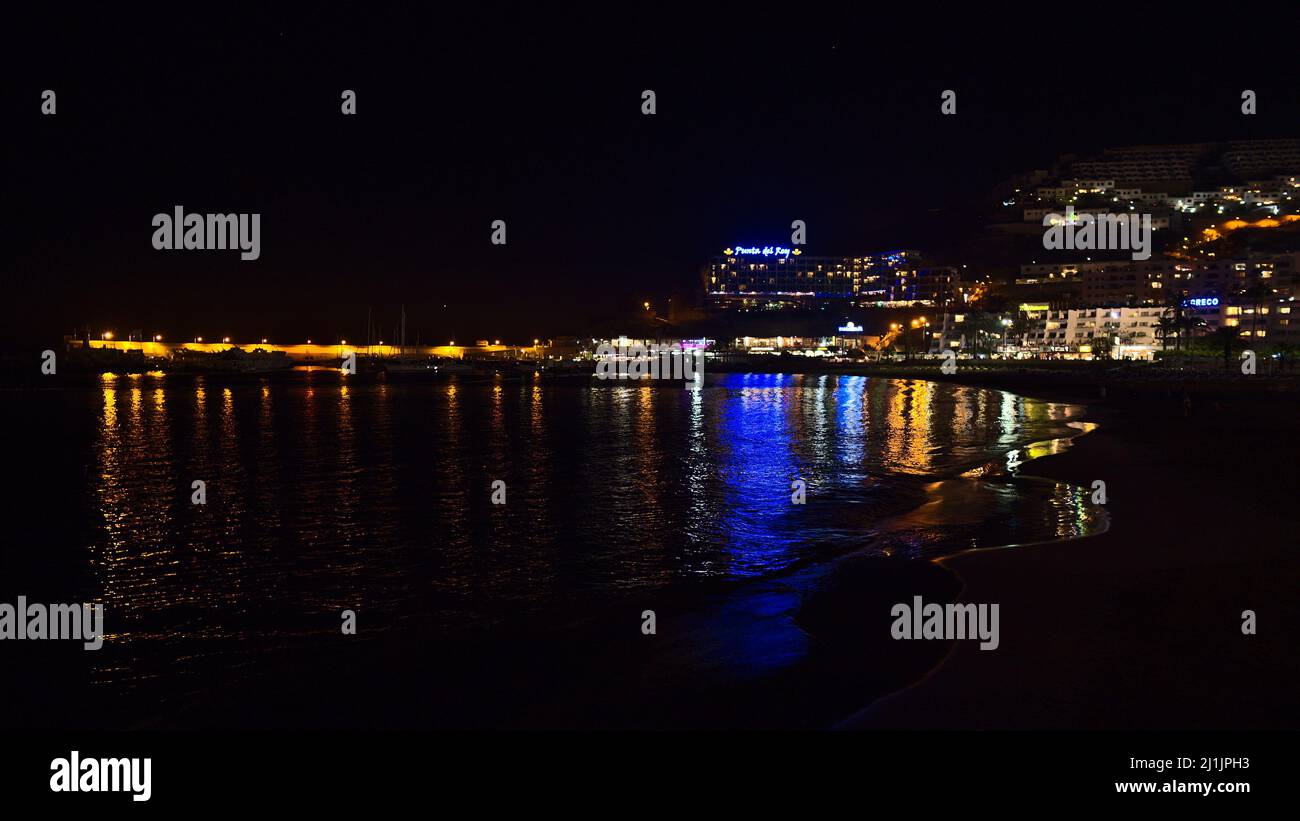 View of holiday resort Puerto Rico, southern Gran Canaria, Spain at ...