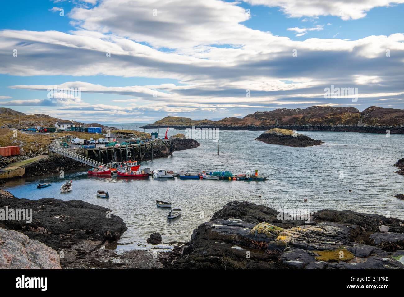 Stockinish Harbour on the East Coast of the Isle of Harris Stock Photo ...