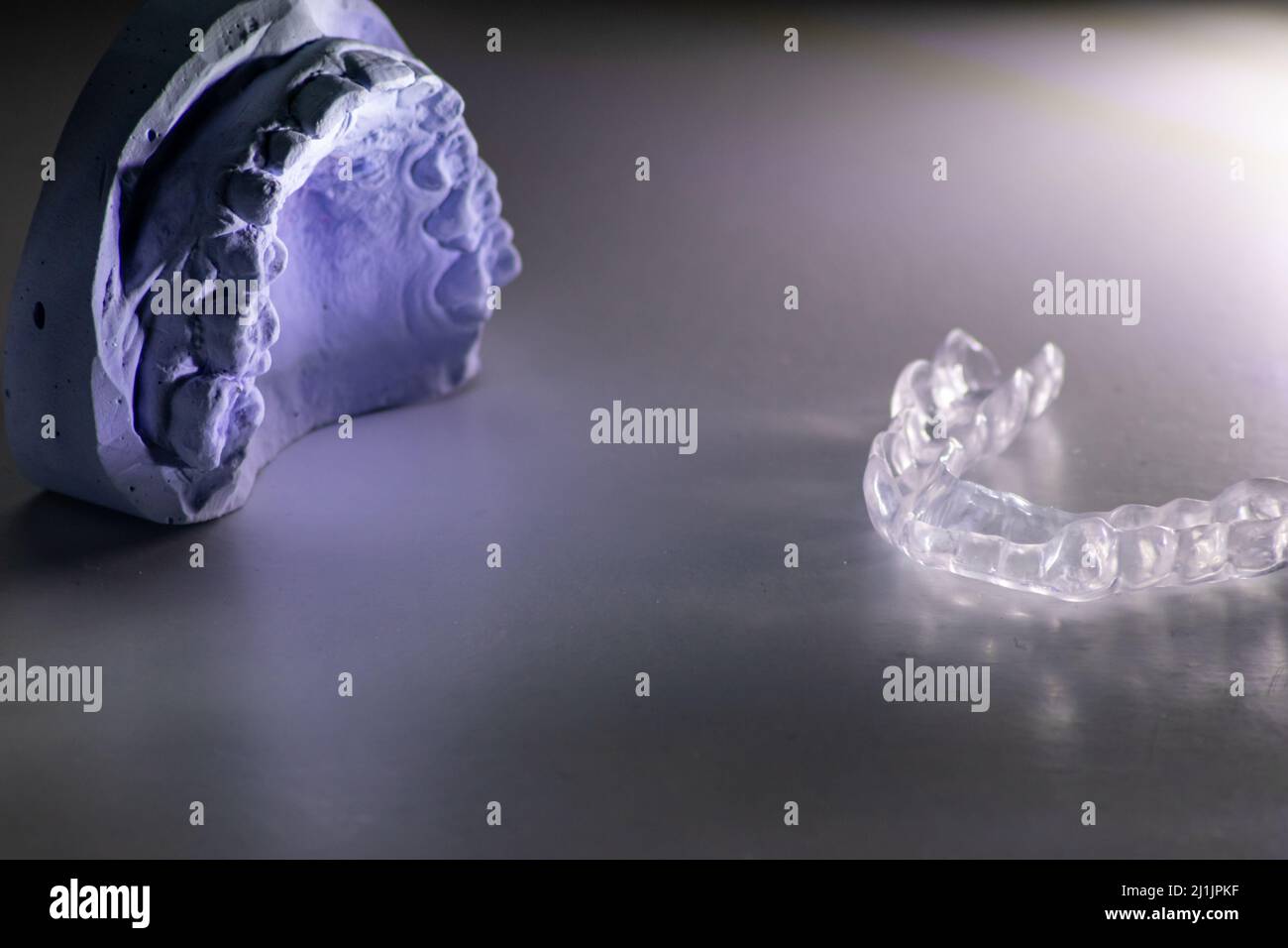 Dental splint against bruxism and grinding teeth with teeth imprint and ...