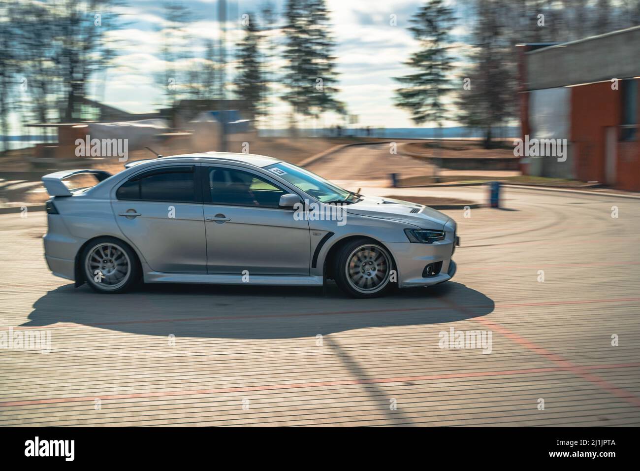 a photo of Mitsubishi Lancer Evolution X race car Stock Photo - Alamy