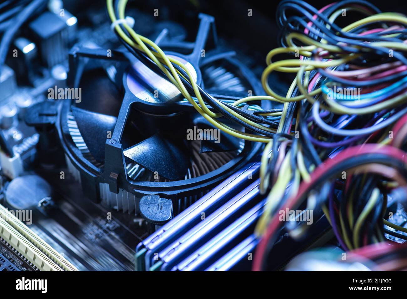 Different computer parts inside the personal computer Stock Photo - Alamy
