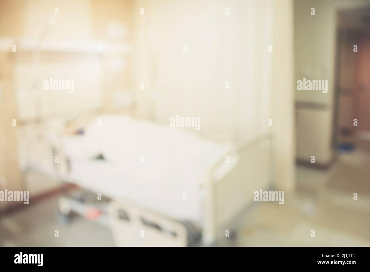 Abstract hospital room interior with bed blur background Stock Photo ...