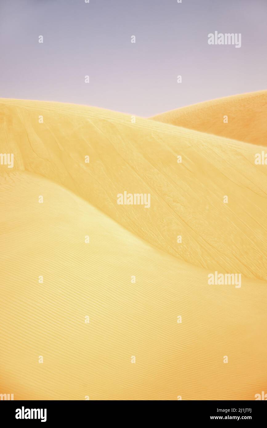 Endless sand dunes of Azoueiga, Erg Amatlich, Adrar Region, Mauritania ...