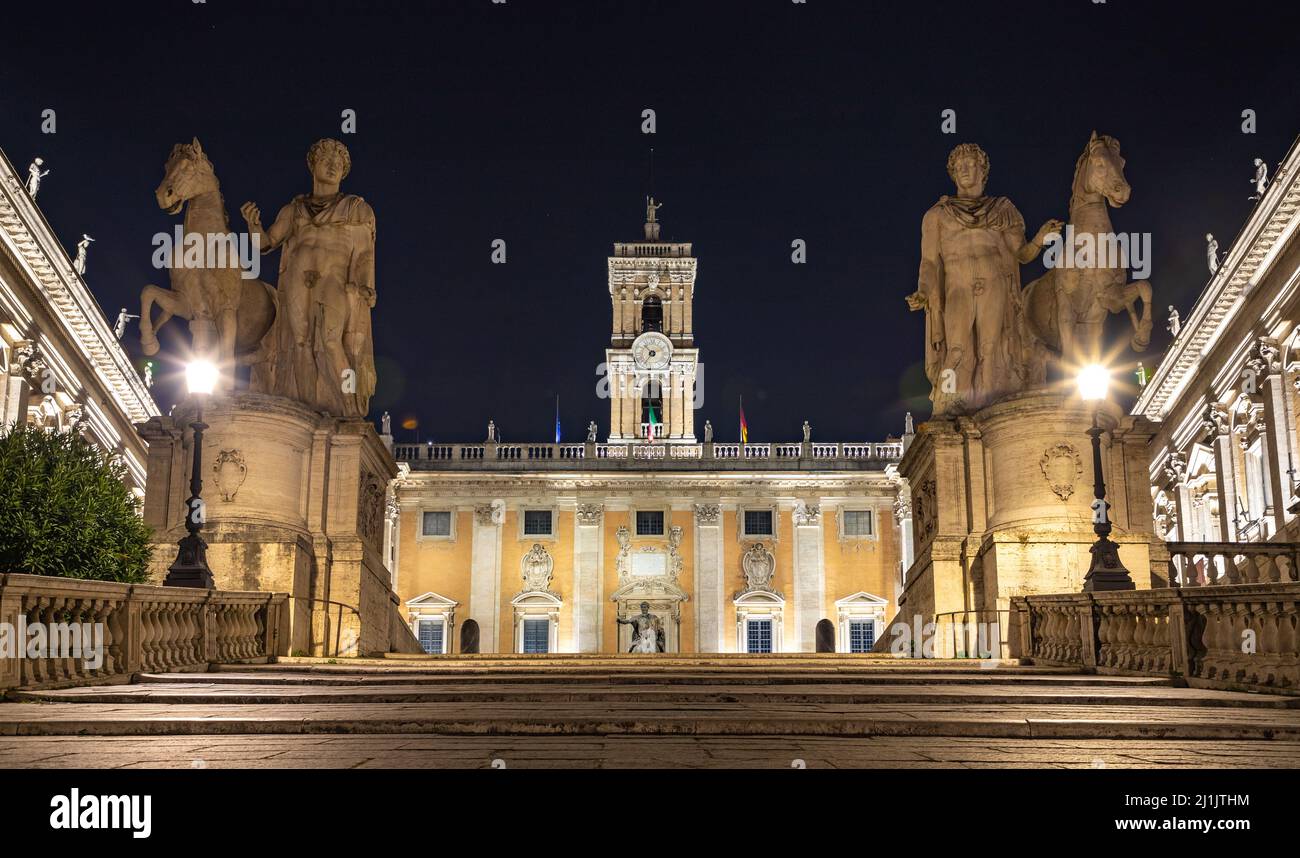 A picture of the Campidoglio Square and the Cordonata (a staircase made ...