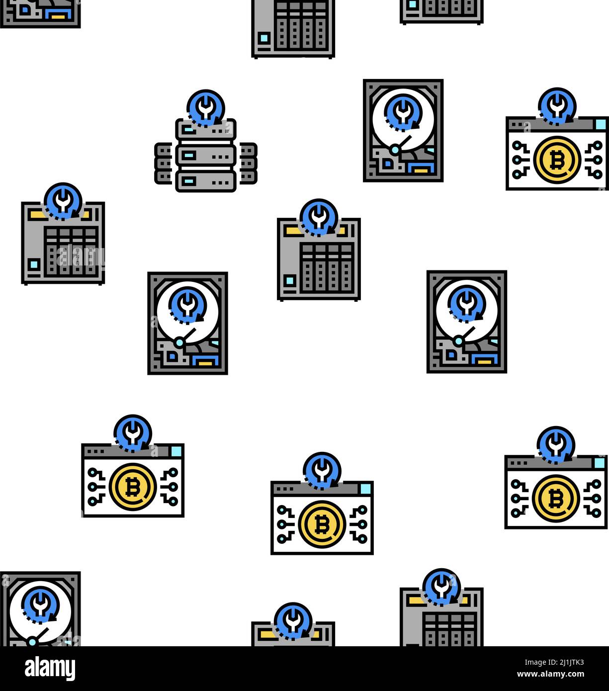 Data Recovery Computer Processing Vector Seamless Pattern Stock Vector Image & Art - Alamy