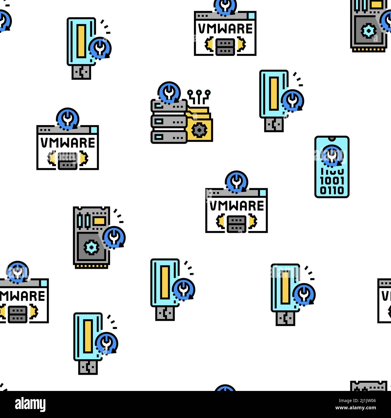 Data Recovery Computer Processing Vector Seamless Pattern Stock Vector ...