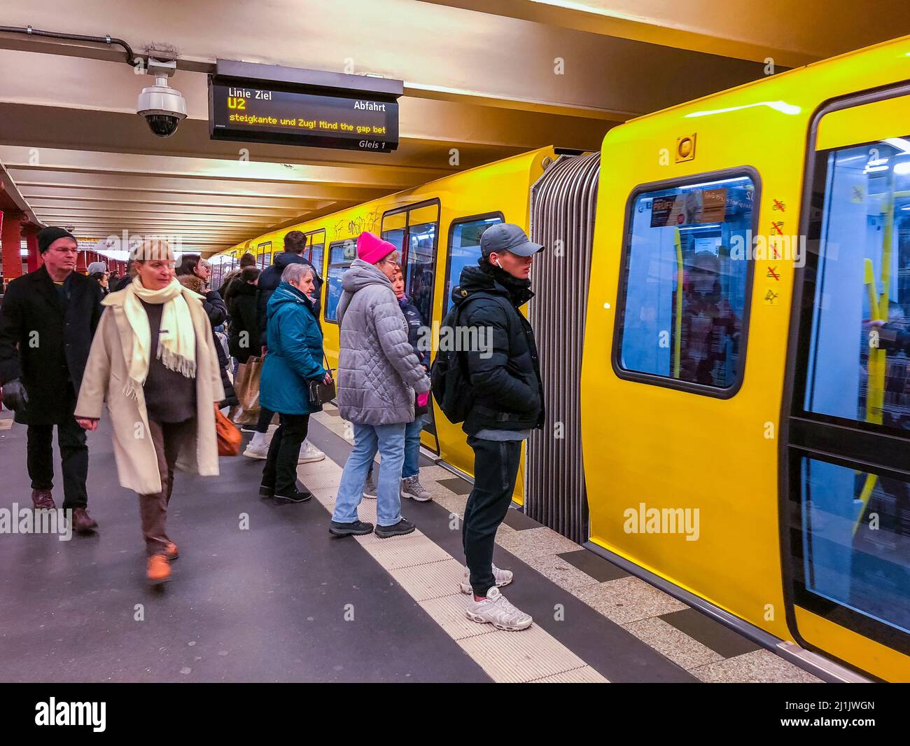 Berlin, Germany, Crowd People on Platform inside Metro Train Station ...