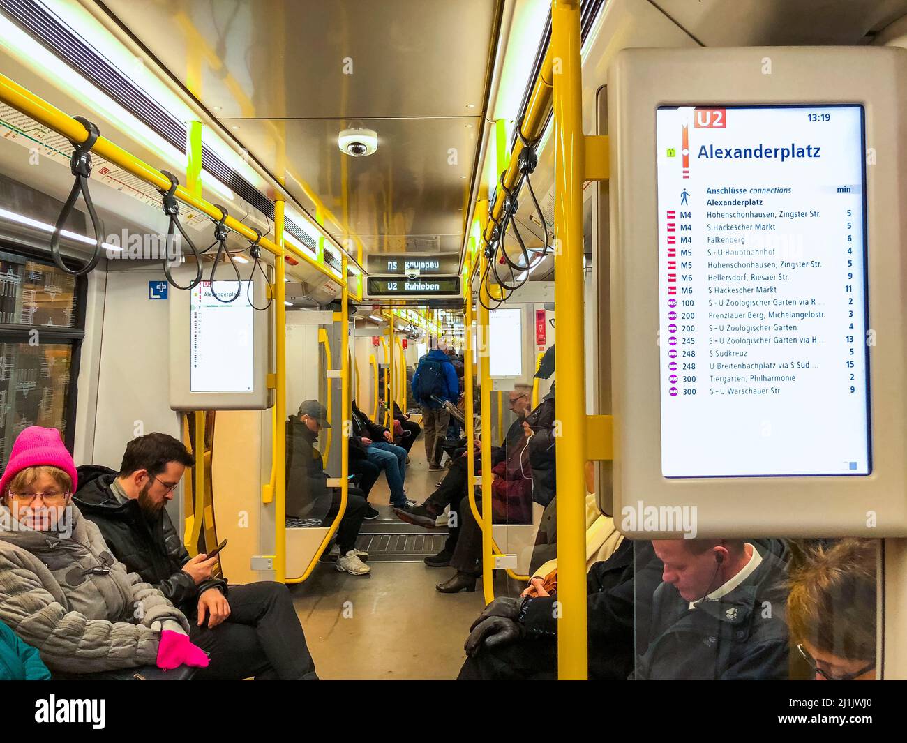 Berlin, Germany, Crowd People Riding inside Metro Train Stock Photo - Alamy