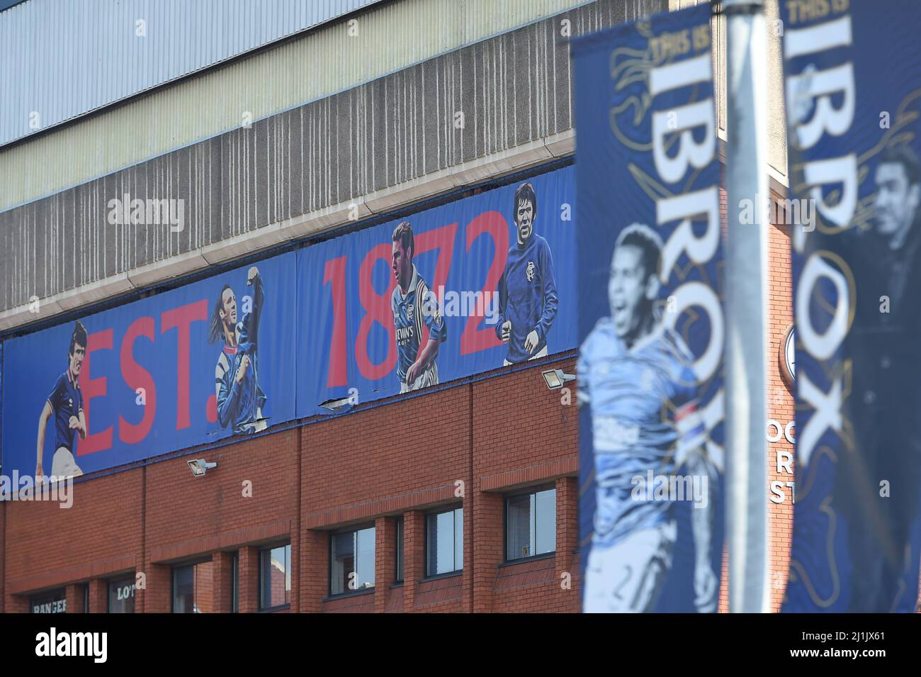 A general view of Rangers branding before the 150th Anniversary match ...