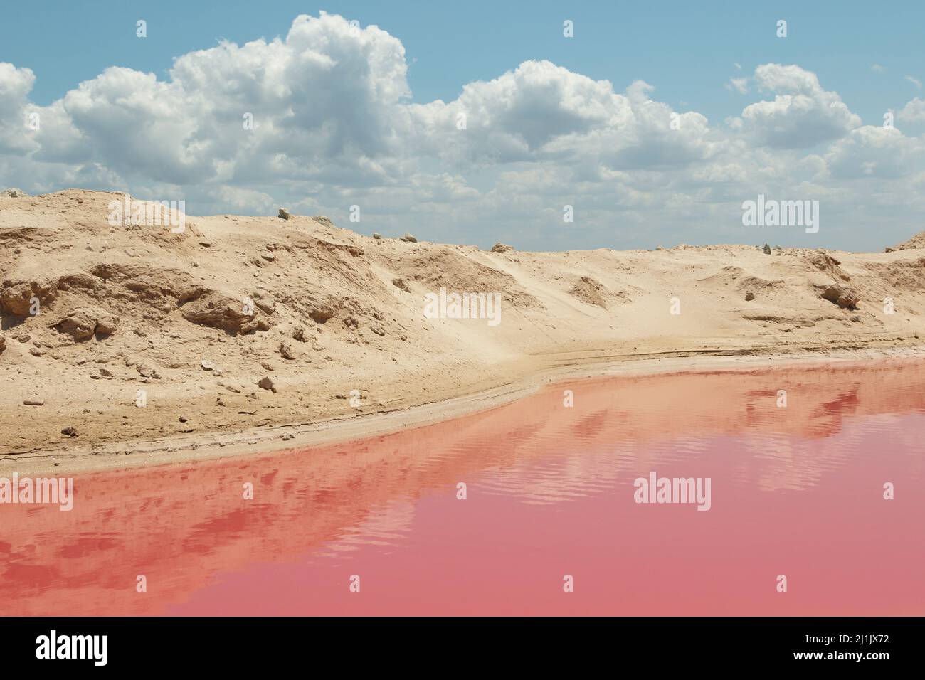 Pink salt lake in the Yucatan, Mexico Stock Photo - Alamy