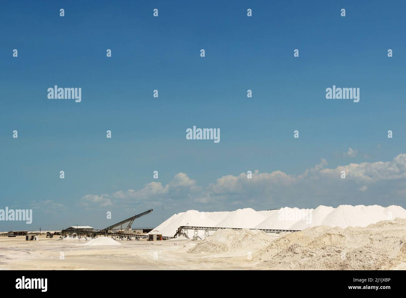Pink salt harvesting and refining factory, Yucatan Mexico Stock Photo ...