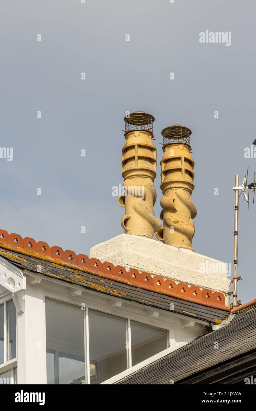 Decorative chimney pots Stock Photo - Alamy