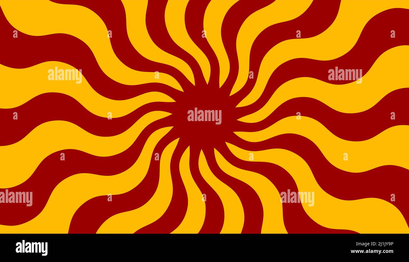 Retro banner with sun and rays in style of 70s. Sunburst, sunrise ...