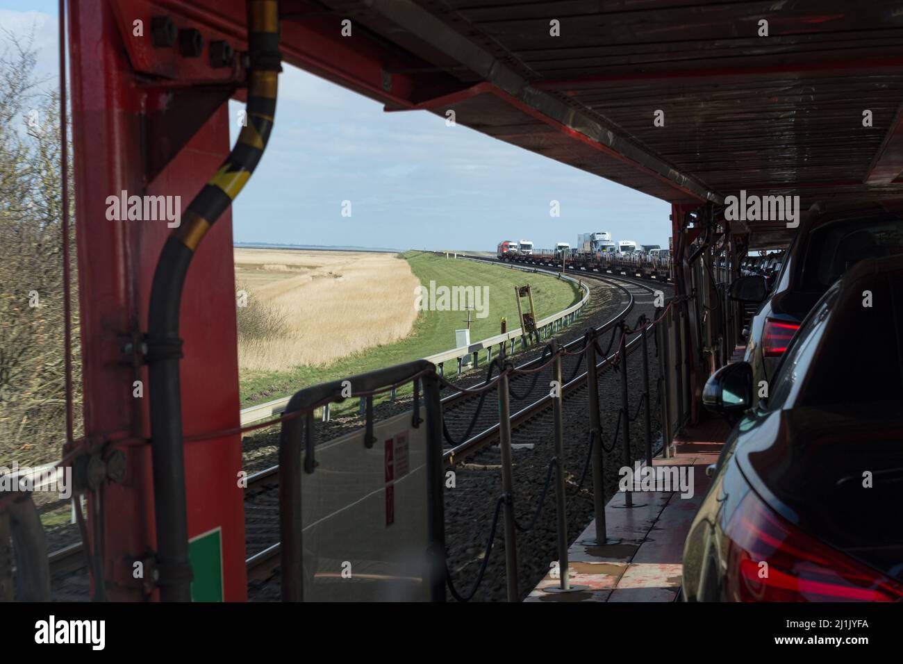 The car train to westerland on sylt Stock Photo - Alamy