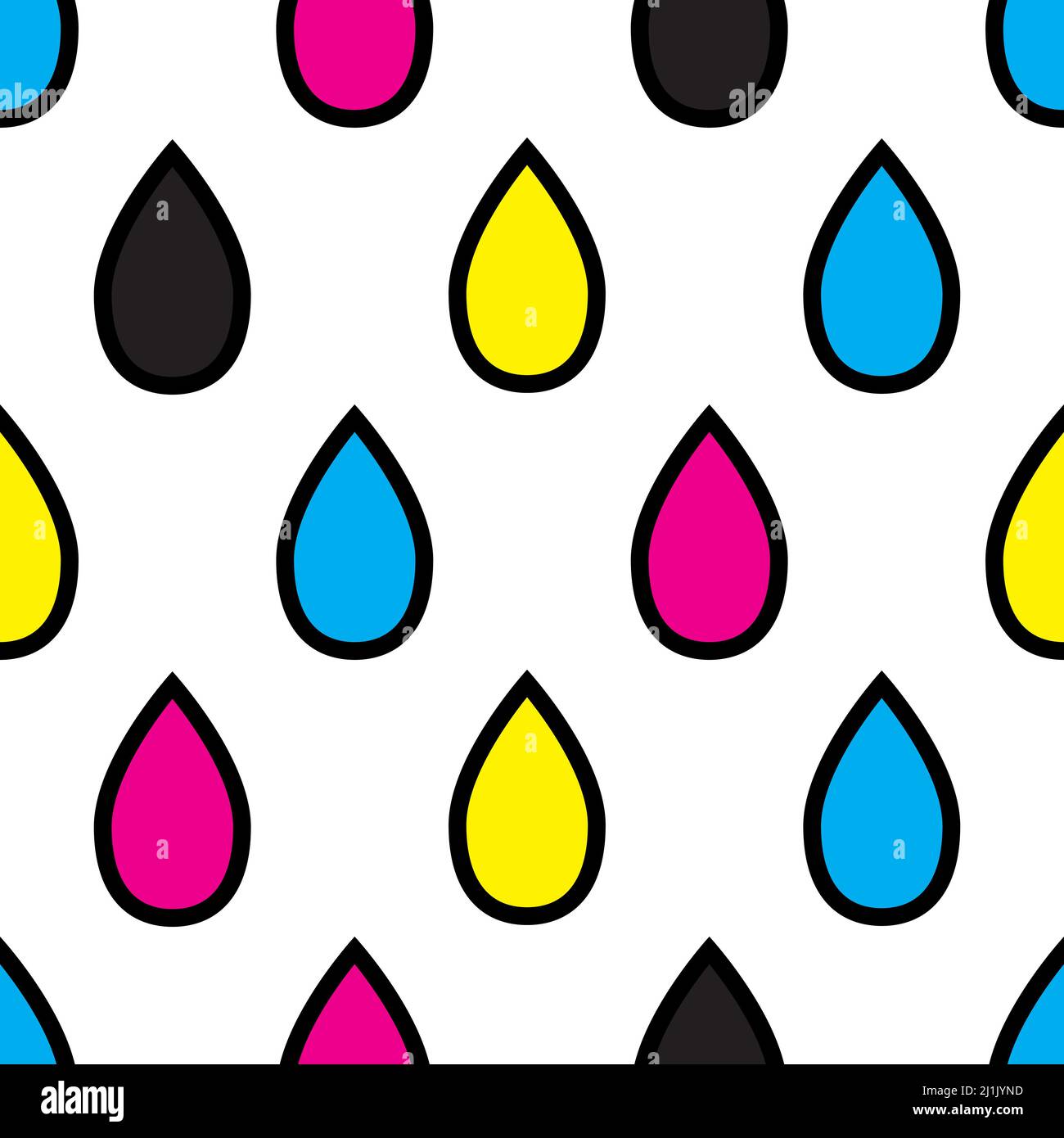 CMYK drops seamless geometric flat pattern. CMYK background. Vector ...