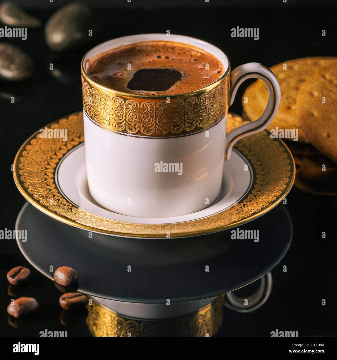 Greek coffee with biscuits Stock Photo - Alamy