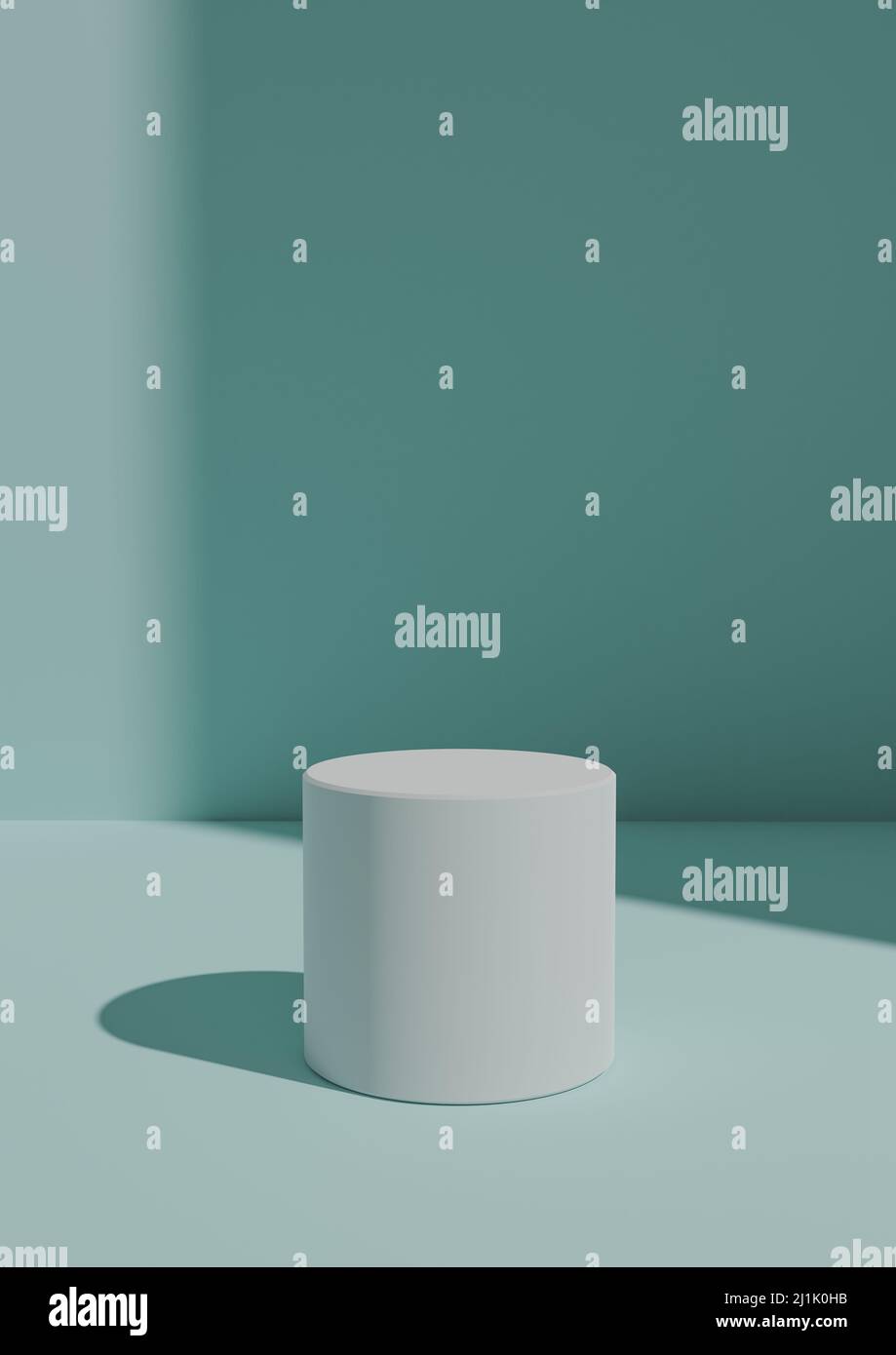 Simple, Minimal 3D Render Light, Pastel Blue Background for Product Display with One Stand or ...