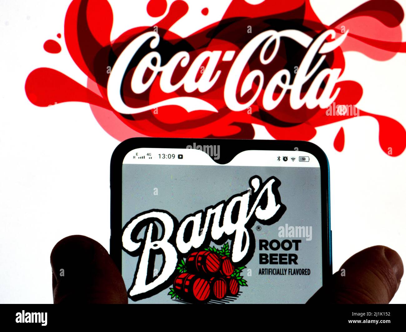 In this photo illustration, the Barq's , root beer logo is displayed on ...