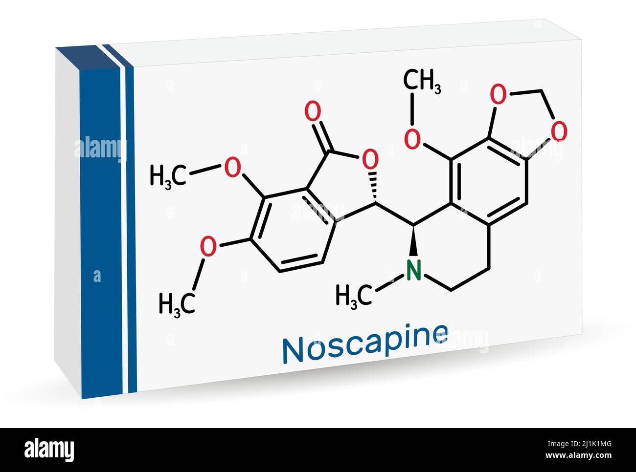 Noscapine molecule. It is non-sedating isoquinoline alkaloid used for ...