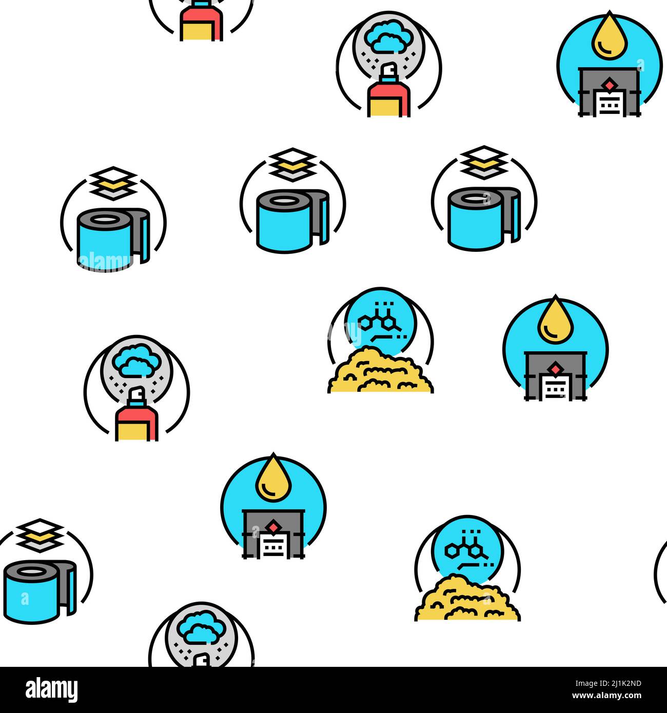 Chemical Industry Production Vector Seamless Pattern Stock Vector Image ...