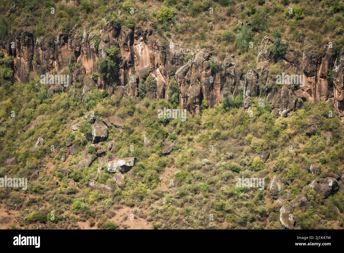 Aerial view of the so-called "Baboon Cliffs", a steeply sloping ridge ...