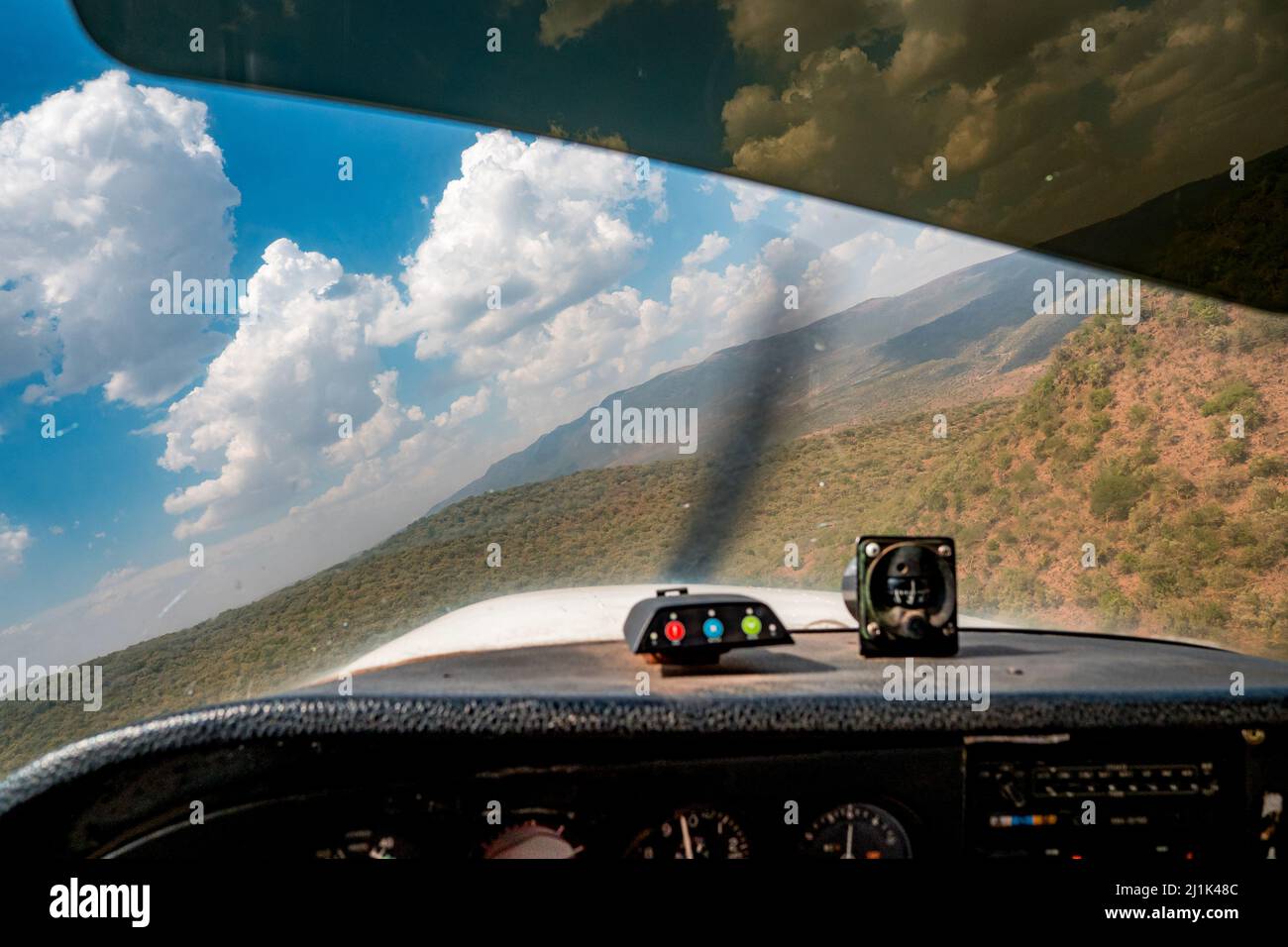 View of the arid landscape of the Great Rift Valley during the dry ...