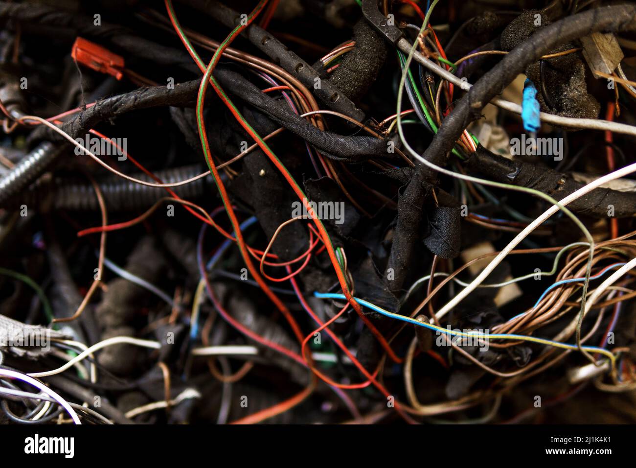 Pile of different old wires. Closeup shoot Stock Photo - Alamy