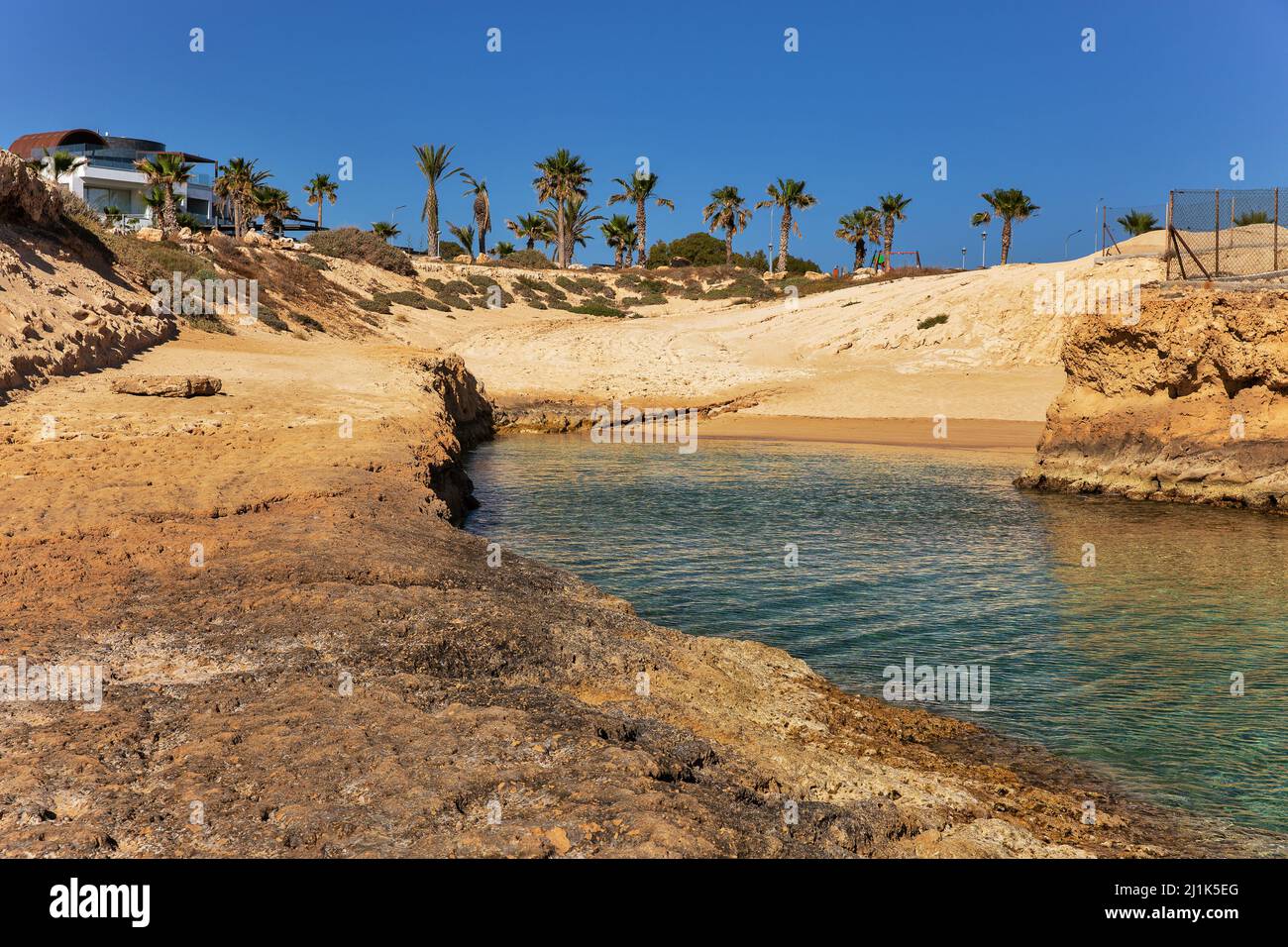 Wild sand beach seascape in Ayia Napa, Cyprus Stock Photo - Alamy