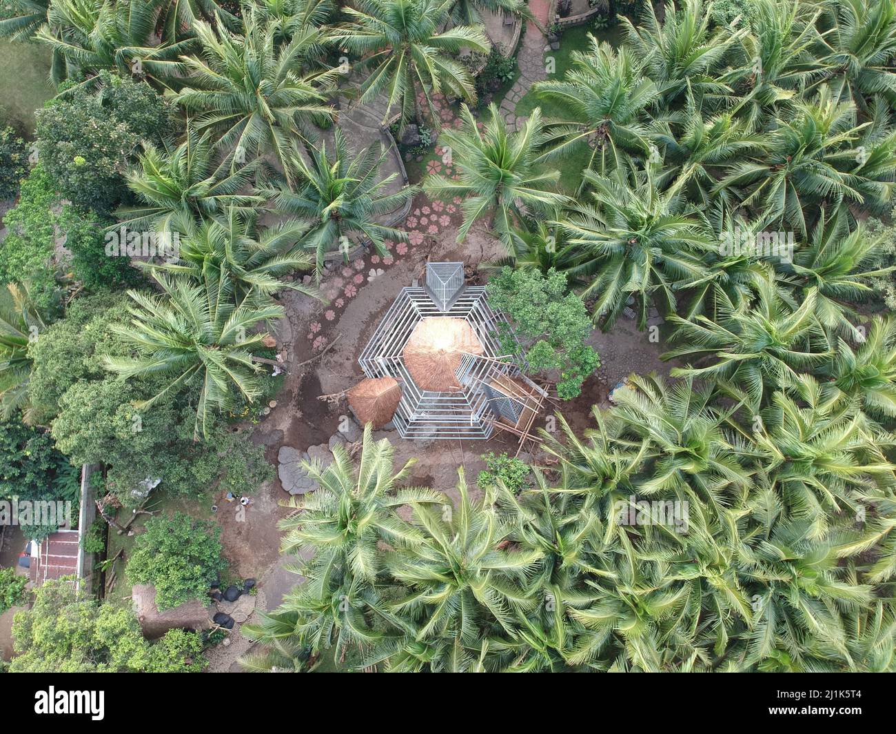 An aerial view of an unfinished structure to be built in San Pablo City ...