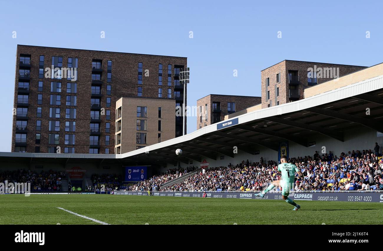 AFC Wimbledon goalkeeper Nikola Tzanev during the Sky Bet League One ...