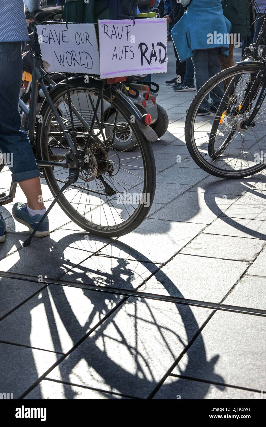 Luebeck, Germany, March 25, 2022: Fridays for future protest with ...
