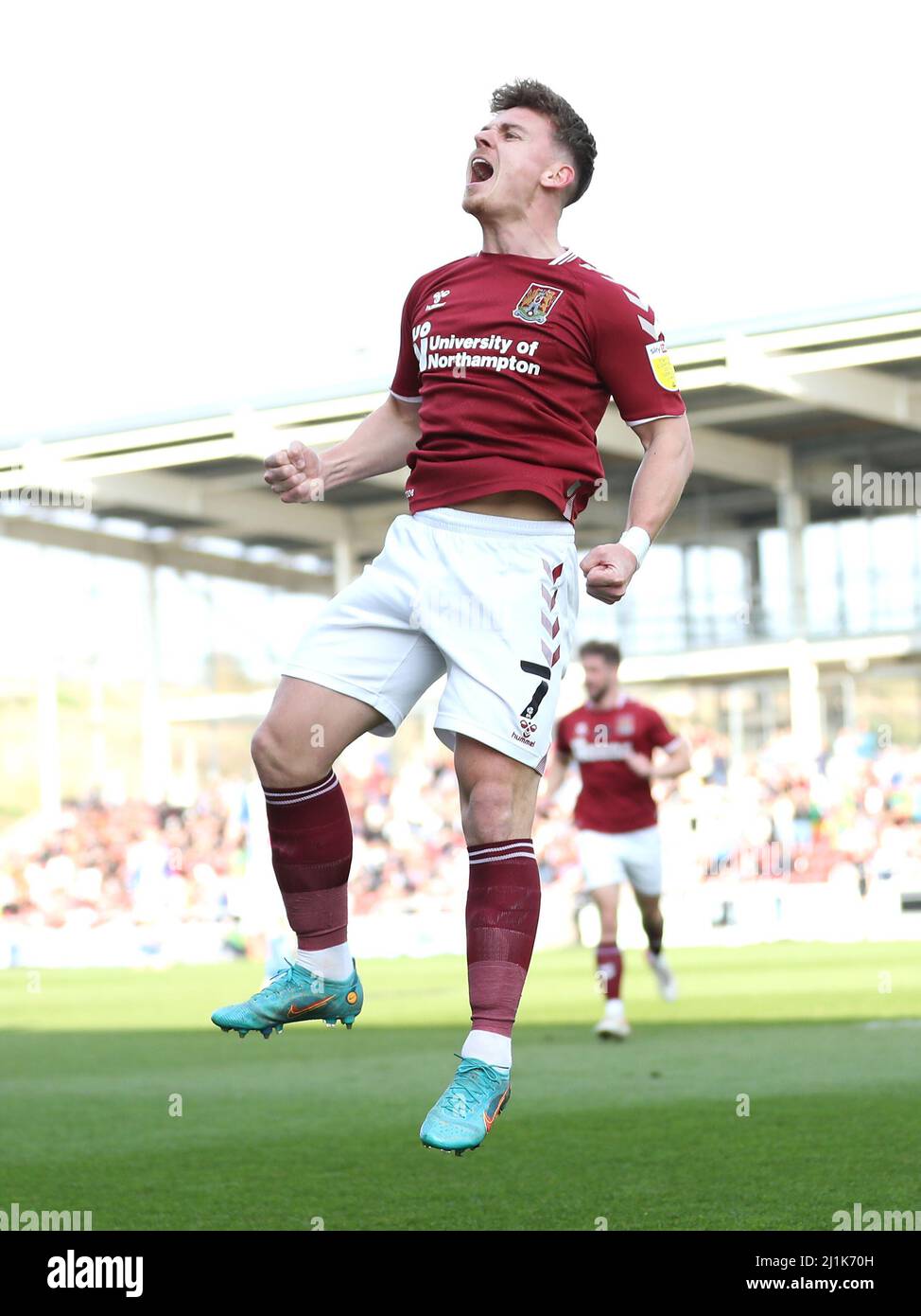 Northampton Town's Sam Hoskins celebrates scoring their side's first ...