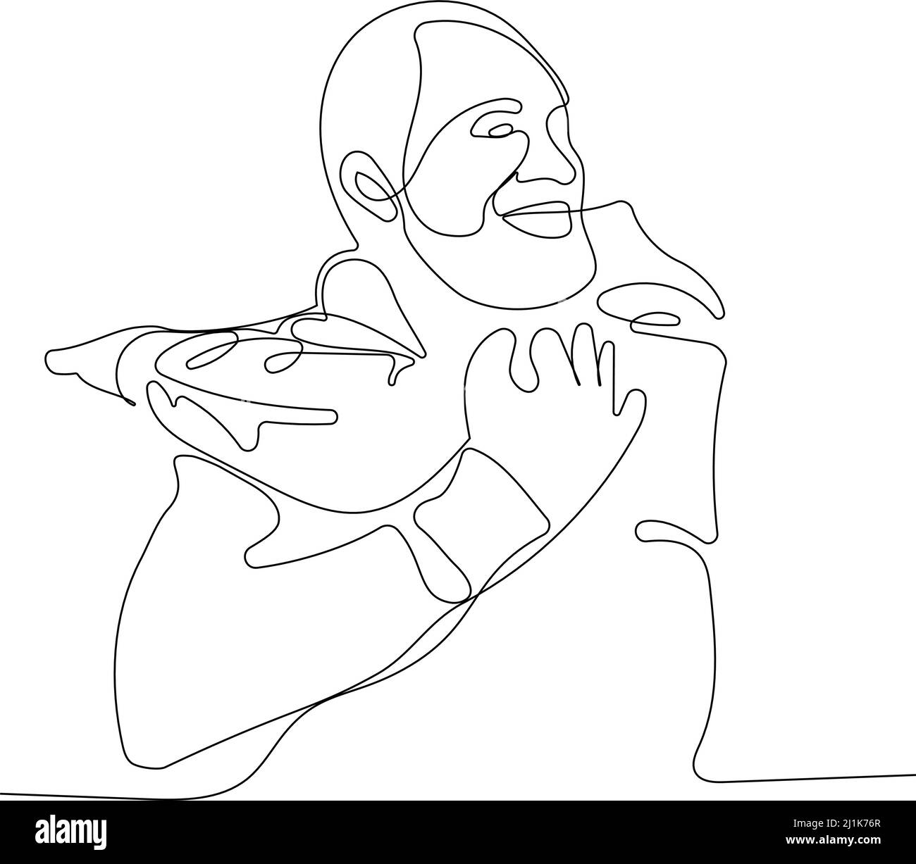 Minimal outline concept of man holding a scale Stock Vector Image & Art ...