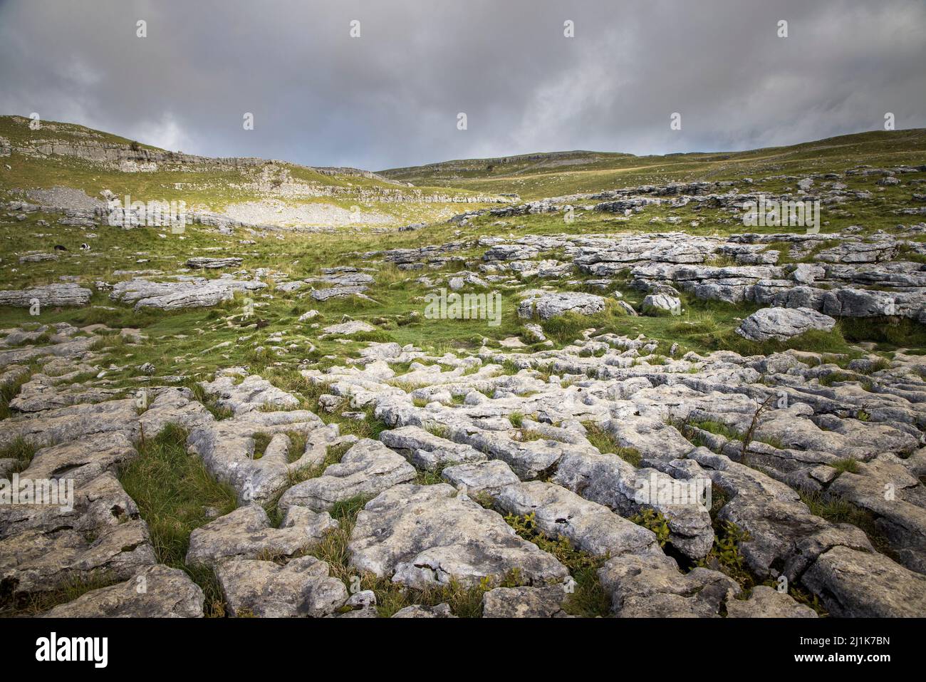 Limestone pavement, Malham Cove, Malham, Yorkshire Dales, England, UK ...