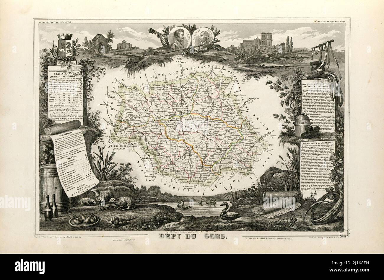 Vintage map French colonies and areas from 19th century. All maps are ...