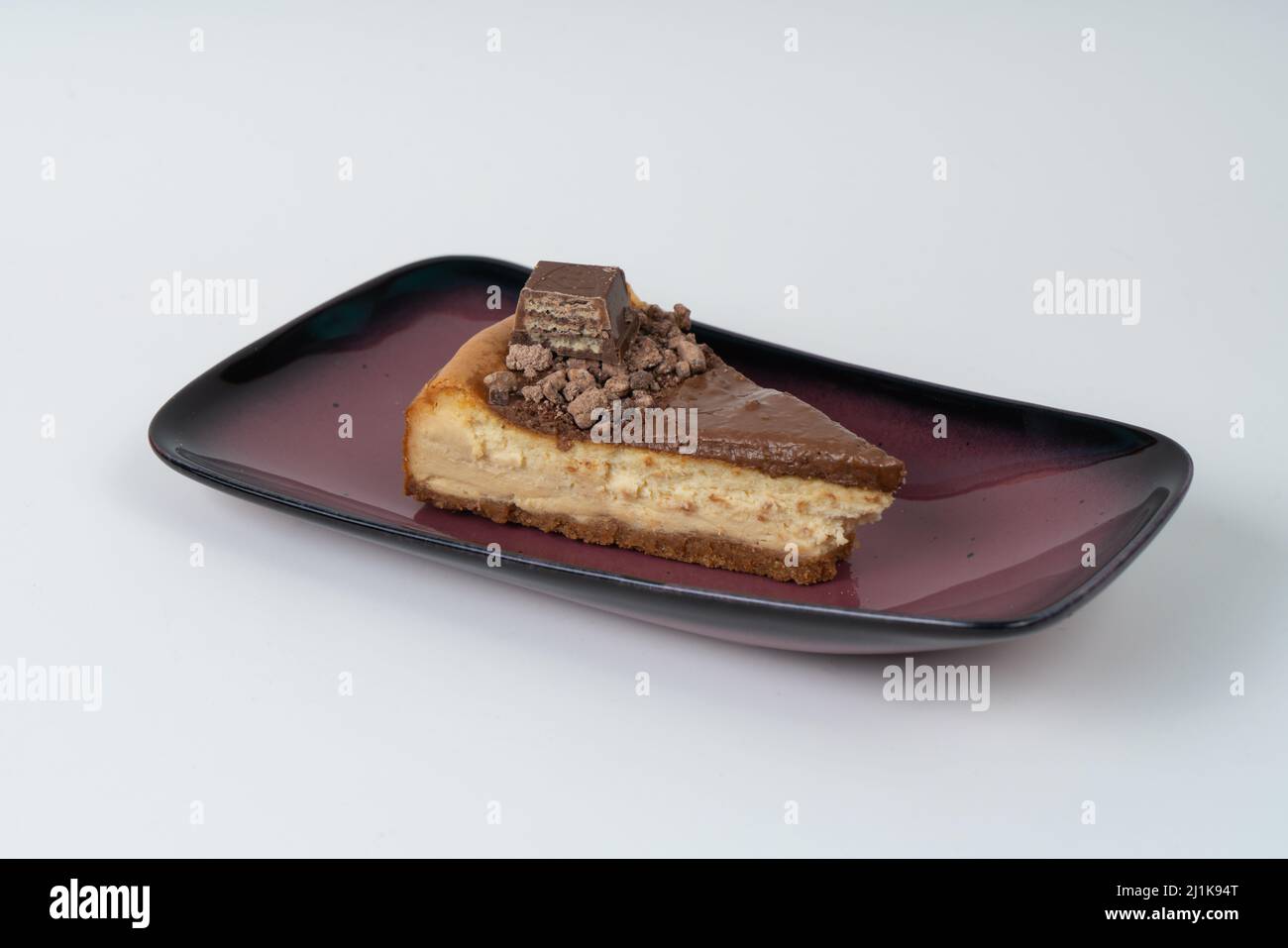 Front view of chocolate cheesecake on gray background Stock Photo - Alamy