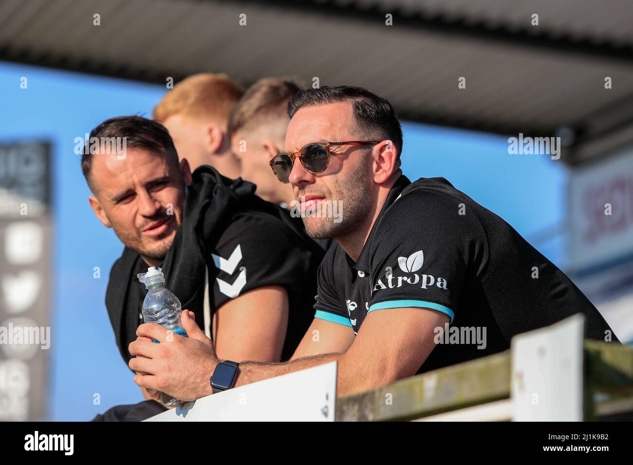 Luke Gale #7 of Hull FC watches the game from the sidelines today Stock ...
