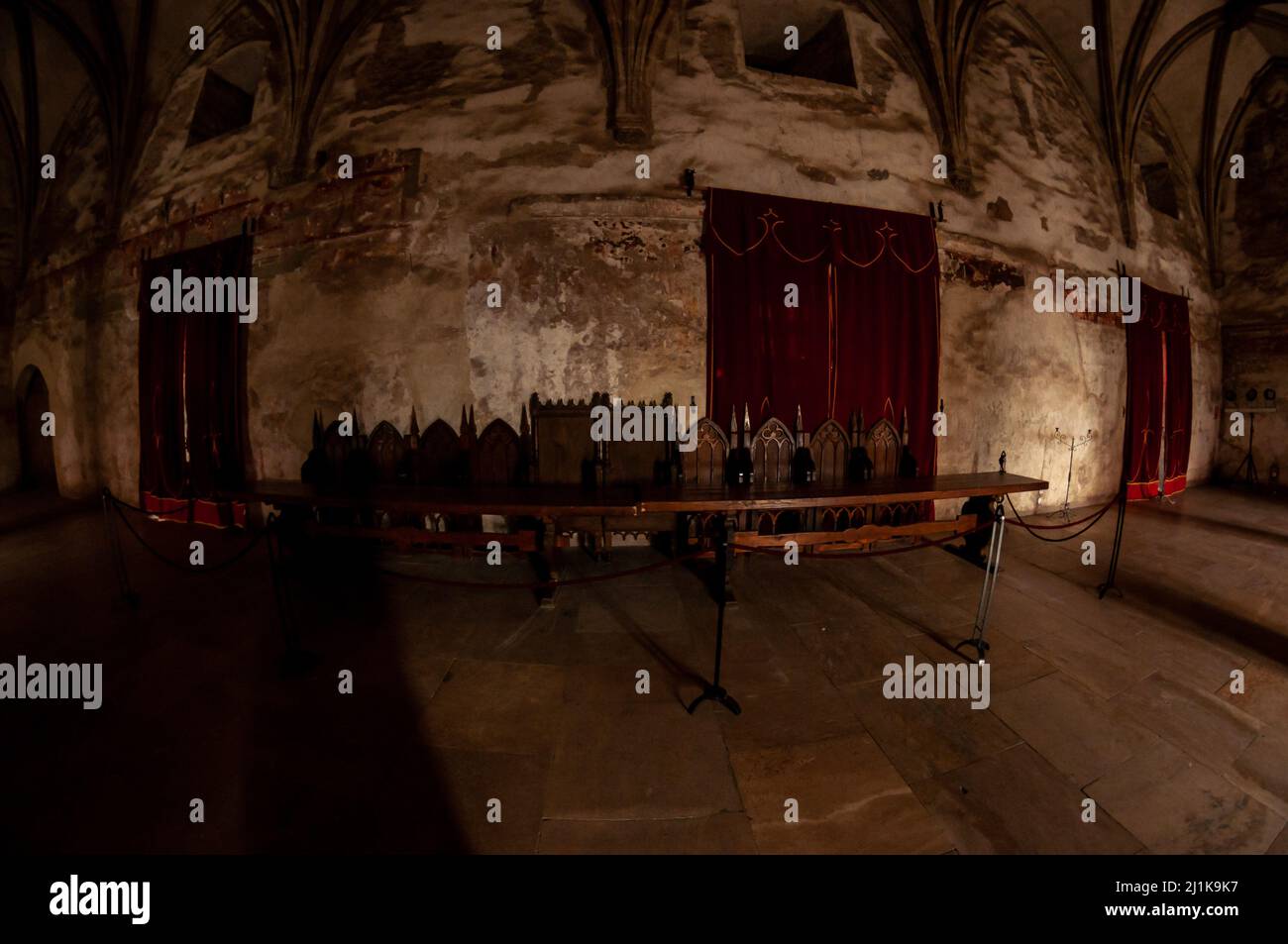 Fisheye view of the table from the assembly hall in the Corvins' Castle ...