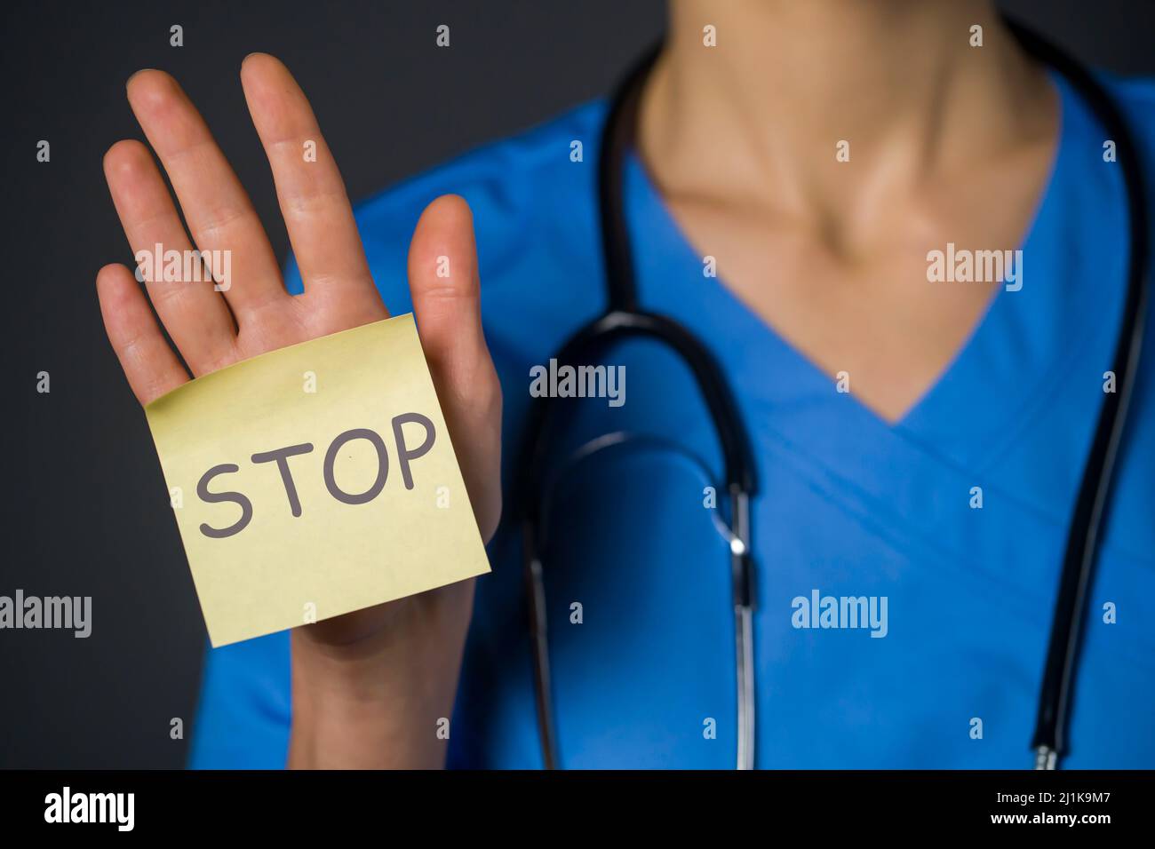 Stop hand sign nurse hi-res stock photography and images - Alamy
