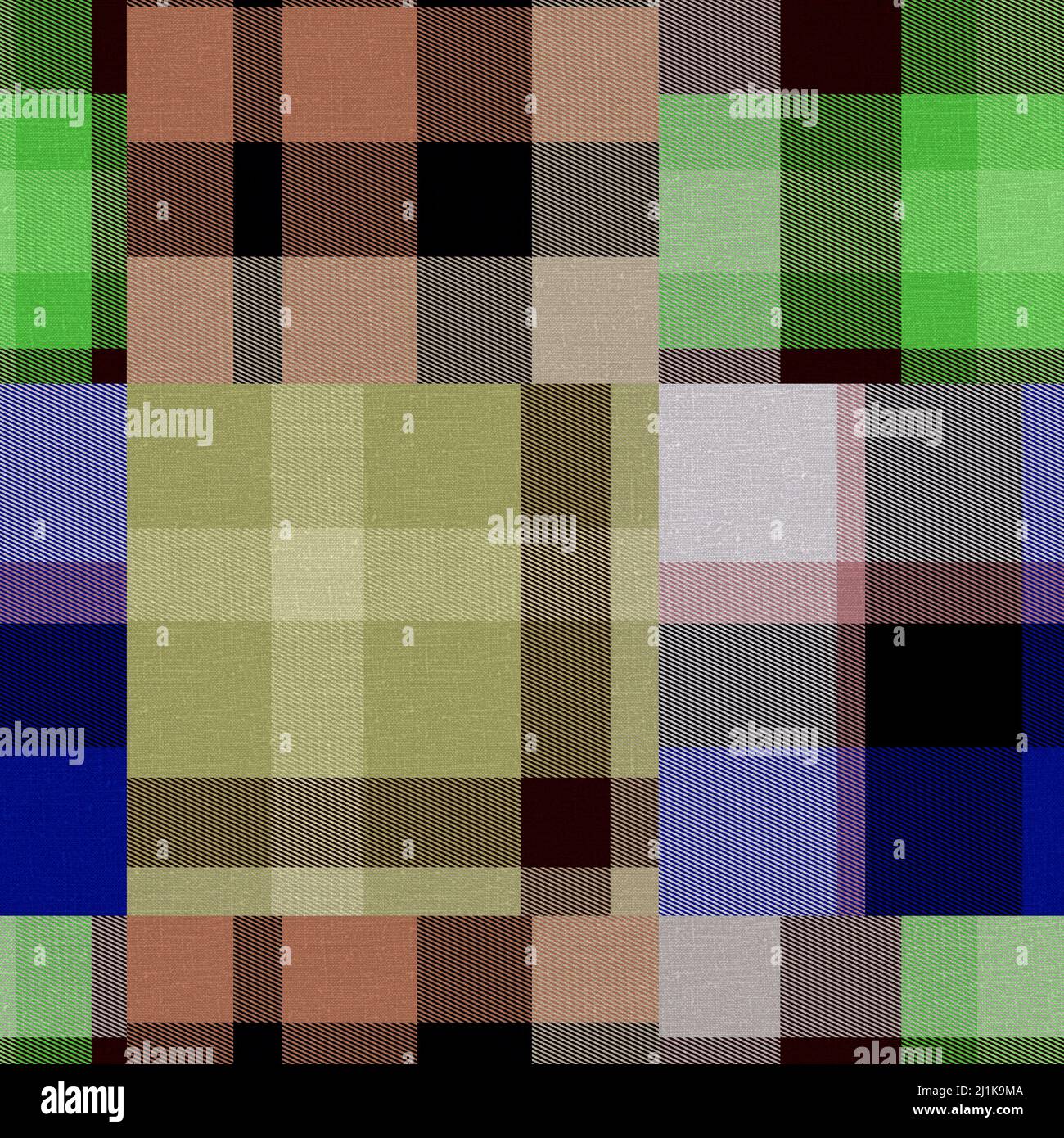 Seamless madras patchwork plaid cotton pattern. Tileable quilting ...