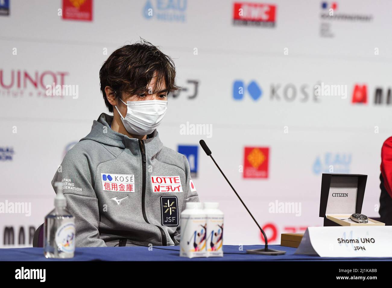 Shoma UNO (JPN) first place, at Men Small Medal Ceremony, at Small ...