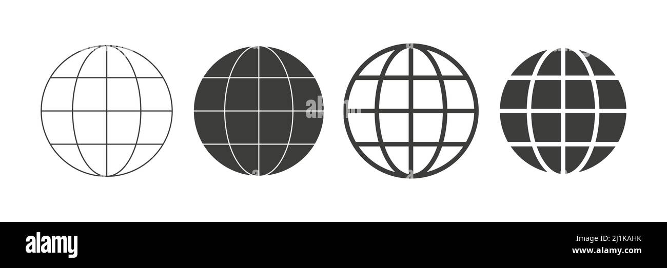 Globe icons set. World wide web symbols collection. Vector illustration ...