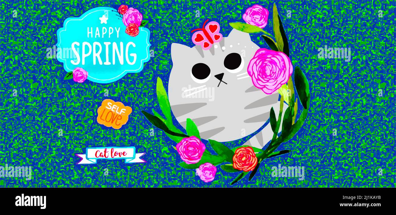 Cat spring Self love Stock Photo - Alamy