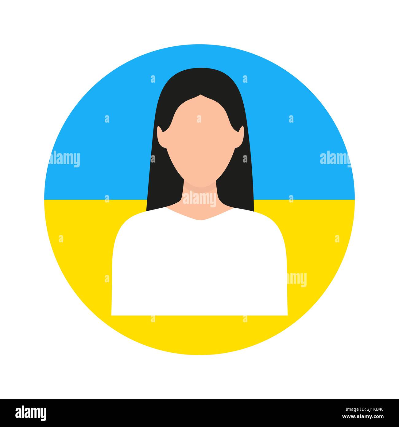 Female avatar in Ukrainian flag. Woman icon in round shape Stock Vector ...