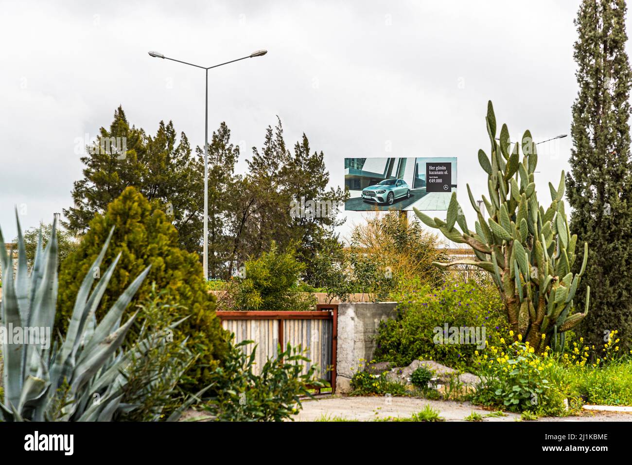 Billboards in an industrial area of the Turkish Republic of Northern ...