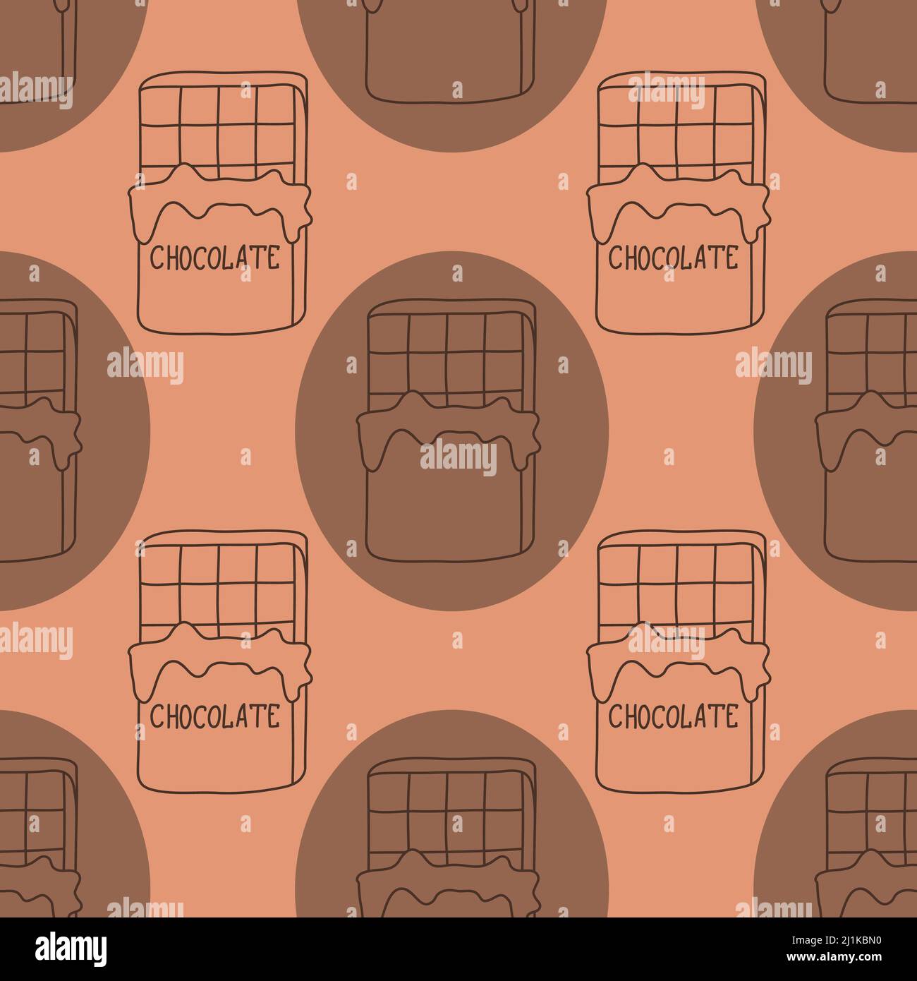 Bitter milk chocolate seamless pattern in a bar, illustration for ...